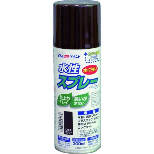 特長:●霧が細かいので、誰でも綺麗に塗装ができます。●指が疲れにくい、軽いタッチのプッシュボタンです。●乾いた塗膜は水に強く、落ちません。 用途:●鉄部、木部、コンクリート、ガラス、発泡スチロール、段ボール紙、プラスティック（アクリル・ポリ...