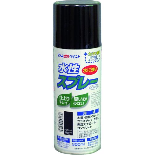 特長:●霧が細かいので、誰でも綺麗に塗装ができます。●指が疲れにくい、軽いタッチのプッシュボタンです。●乾いた塗膜は水に強く、落ちません。 用途:●鉄部、木部、コンクリート、ガラス、発泡スチロール、段ボール紙、プラスティック（アクリル・ポリ...