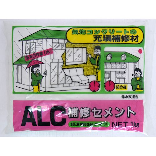 特長:●急硬タイプで、急ぎの補修に最適です。施工後、塗装が可能です。 用途:●ALCの補修に。 仕様:●色：ホワイト●容量(g)：1000●容量(kg)：1●硬化時間：約60分(速硬型)●施工面積：10×250×305 仕様2:●砂既調合セ...
