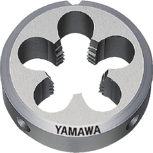 特長:●ダイスの振れ精度を向上させた左ねじ加工用のソリッドダイスです。 用途:●おねじ加工用。 仕様:●呼び寸法：M27●ピッチ(mm)：3●外径(mm)：63●厚さ(mm)：20●加工ねじ：メートルねじ 材質／仕上:●高速度工具鋼（HSS...