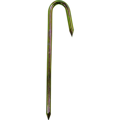 特長:●地面にロープをガッチリ固定したい時に便利です。 用途:●区画分けや侵入防止、ブルーシートやサンシェード等の固定に。 仕様:●径(mm)：6●長さ(mm)：150●口幅(mm)：20●タイプ：J型●表面処理：クロメート 仕様2:●表面...