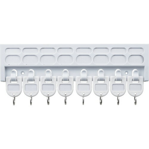 特長:●名前が書けるネームシート付きなので、鍵の取り間違えを防止します。●スチール面に取り付け可能なマグネットや壁掛け用のネジ穴がついて場所を選ばず使用できます。 仕様:●間口(mm)：248●奥行(mm)：23●高さ(mm)：103(キー...