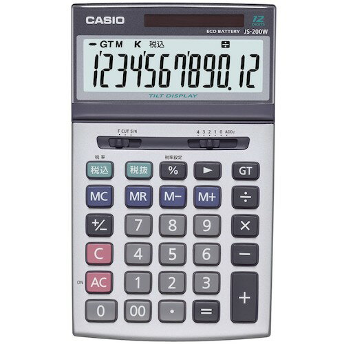 特長:●税計算ジャスト電卓 用途:●経理財務等 仕様:●桁数：12●縦(mm)：176.5●横(mm)：107●厚さ(mm)：24.6●色：SR 仕様2:●税計算ジャスト電卓特長:●税計算ジャスト電卓 用途:●経理財務等 仕様:●桁数：12...