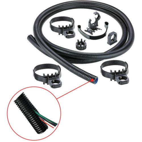 特長:●協働ロボット設置後に簡単に取り付けることができ、協働ロボット用ケーブルをしっかりと保護するソリューションです。 用途:●市場で最も広く使用されている協働ロボットのケーブル保護用途に最適です。 仕様:●色：黒●呼び径(mm)：23●長...