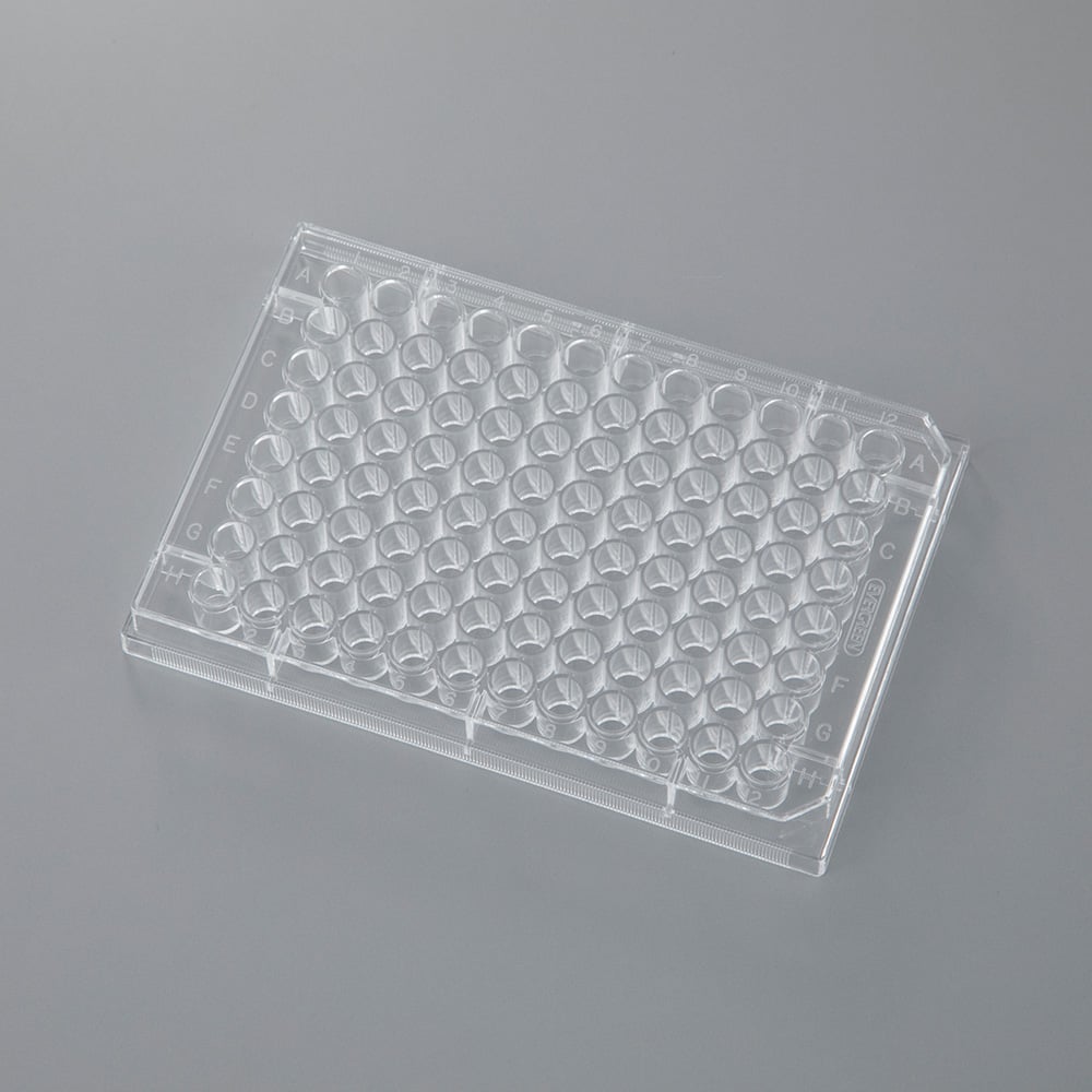 UV光を透過するため、タンパク質や核酸の濃度測定に適しています。 ウェル数：96サイズ（mm）：126×85×14.5材質：アクリル樹脂底形状：フラットウェル容量：0.37mL仕様：フタなし※フタは付属しません。UV光を透過するため、タンパ...