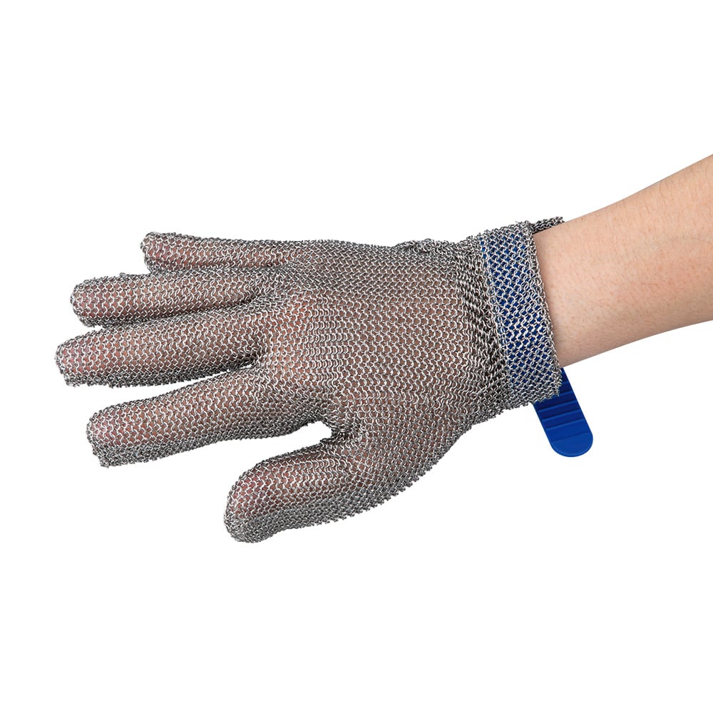 手全体を保護します。左右兼用タイプです。ベルト部分は外すことができます。洗浄や消毒が容易です。 サイズ：Sベルト色：白ベルト径（mm）：100材質：手袋／SUS316L（線径0.55mmリング）、ベルト／プラスチック手全体を保護します。左右...