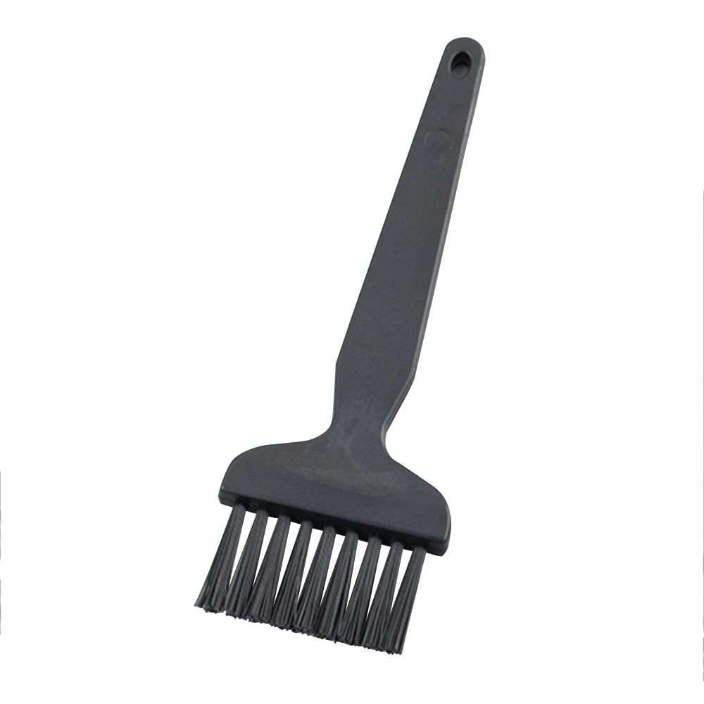 製品表面の異物やほこりの除去に適しています。 全長×毛丈（mm）：168×25毛束数：9サイズ（mm）：ハンドル／143、ヘッド／25材質：ハンドル／PP、ブラシ／ナイロン表面抵抗値：ハンドル／10#4〜6#Ω、ブラシ／10#8〜10#Ω製...