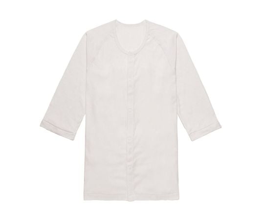 フロントは面ファスナーで容易に開閉できます。 仕様：紳士用（七分袖）色：ホワイトサイズ：L材質：綿100％（フライス）洗濯方法：洗濯可／脱水不可／乾燥機不可身長（cm）：164〜174胸囲（cm）：92〜102フロントは面ファスナーで容易に...