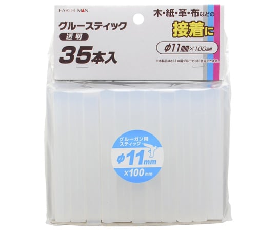 φ11mm用グルーガンに使用できます溶剤を含まない100％固形なので、溶剤臭もなく快適でクリーンな作業が可能。木・紙・革・布・プラスチック・金属・石など、いろいろな素材に接着可能。 サイズ：φ11mm×100mm材質：エチレンビニールアセテ...