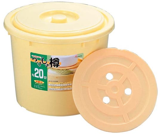 ポリプロピレン製押蓋付です。 耐熱温度：-30〜90℃容量：5.1L外寸1（mm）：φ237×H200材質1：ポリエチレン材質2：押蓋：ポリプロピレン商品コード：3057850コード番号：4-0665-0401ポリプロピレン製押蓋付です。 ...