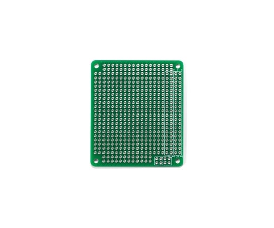 Raspberry Pi 4B用の拡張用ユニバーサル基板です。強度・耐熱・絶縁性に優れたガラスエポキシ製の基板です。両面スルーホール、2.54mmピッチのユニバーサル基板です。 寸法（幅×長さ×板厚）：65×56×1.2材質：ガラスエポキシ...