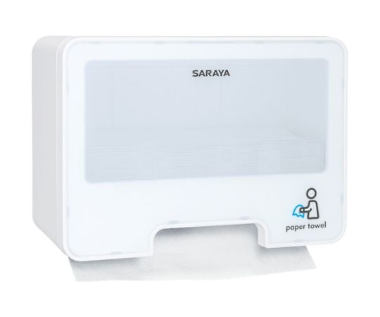 壁付型のペーパータオルホルダーです。ペーパータオルを400枚セット可能です。ペーパータオルホルダーに。 幅(mm)：255奥行(mm)：110高さ(mm)：180適合シートサイズ(mm)：220×170収納可能数(枚)：400半透明の窓付き...