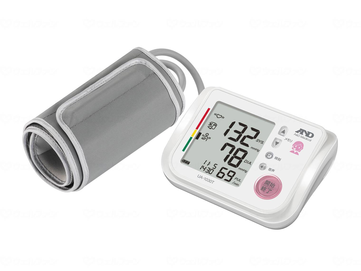 サイズ・重量　重量約300g　　　コメント　測定値を表示と音声でお知らせ、目と耳で確認できて安心　　・大型表示をコンパクトサイズに　・クリップ型、最新の「痛くないカフ」　・音声でいろいろお知らせ「おしゃべり血圧計」　・信頼の測定チェック機能...