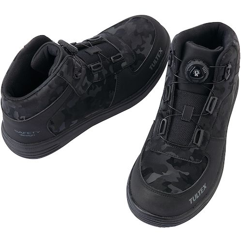 特長:●ダイヤルでワイヤーを締め、引いて緩めて簡単に脱ぎ履きできます。●樹脂先芯採用の軽量タイプです。●滑りにくいソールを採用しています。●足囲4Eでつま先楽々です。 用途:●軽作業に。 仕様:●寸法(cm)：28.0●足幅サイズ：4E●色...