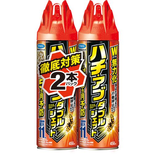 特長:●危険なハチの動きを封じて落とし、羽ばたき防止＆行動停止成分配合でハチを退治します。 用途:●ハチの駆除、ハチの巣作り防止に。 仕様:●効果持続目安：巣作り防止効果5ヵ月●効果範囲目安：11m●容量(ml)：450●適合害虫：スズメバ...