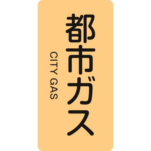 【特長】●水や熱に強いアルミ製の配管識別用ステッカーです。【用途】●配管内物質の識別に。【仕様】●表示内容：都市ガス/CITY GAS●取付仕様：貼付タイプ●縦(mm)：60●横(mm)：30●厚さ(mm)：0.1●色：うすい黄(2.5Y ...
