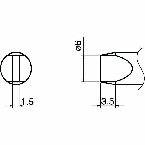 【特長】●こて先先端がスリムタイプになっているため周辺部品に干渉することなくはんだ付けが出来ます。【用途】●熱容量を必要し、部品間が狭いはんだ付け部に。●FX-8003用交換こて先に。●FX-801用交換こて先に。【仕様】●適合コテ：FX8...