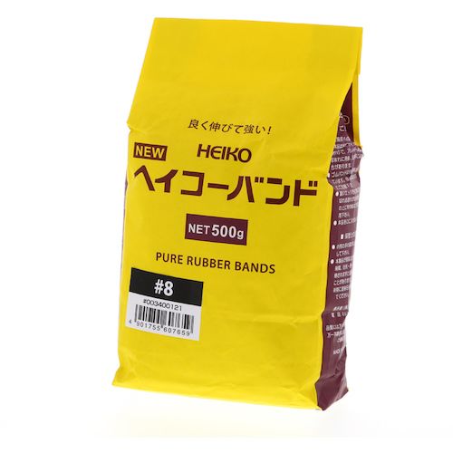【特長】●すぐれた伸縮性が包装用や結束用に適しています。●小さなサイズから大きなサイズまで豊富にとりそろえました。●巾広タイプもご用意しておりますので、用途に合わせてお選び下さい。【仕様】●番手(#)：8●折径(mm)：25●切巾(mm)：...