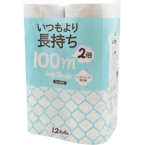 【特長】●通常品（55m）より約2倍長いです。【仕様】●タイプ：シングル【仕様2】●芯有、エンボス加工、FSC認証【材質／仕上】●再生紙100％【特長】●通常品（55m）より約2倍長いです。【仕様】●タイプ：シングル【仕様2】●芯有、エンボ...
