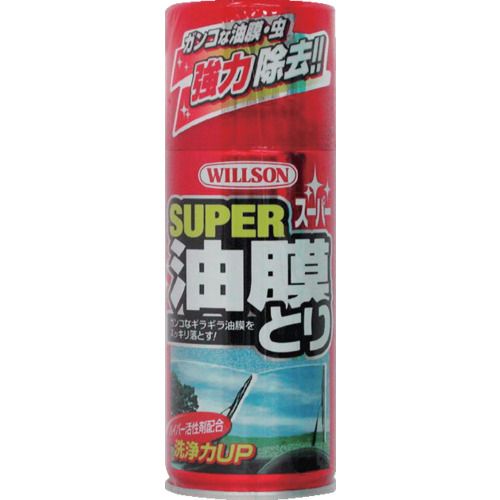【特長】●ハイパー活性剤の働きで、ガンコな油膜を強力に洗浄分解し、ギラギラして見づらい視界をスッキリさせます。【仕様】●容量(ml)：180【材質／仕上】●成分：界面活性剤【特長】●ハイパー活性剤の働きで、ガンコな油膜を強力に洗浄分解し、ギ...