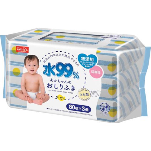 【特長】●生産から梱包まで国内工場で徹底管理されています。●成分の99％以上が純水でできたおしりふきです。●パラベンPGIPBCアルコール香料着色料無添加です。●お肌にやさしい弱酸性です。●ふんわりとやわらかな肌ざわりのシートです。●オープ...