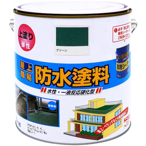 【特長】●一液型の水性塗料で取り扱いが簡単です。●塗膜は弾性に富み伸びがあり、塗膜の割れ・水の侵入を防ぎます。●「下塗り（シーラー）」との付着性に優れ、耐水性、耐アルカリ性、耐候性、耐久性に優れています。●塗膜は細かな凹凸状に仕上がり、みば...