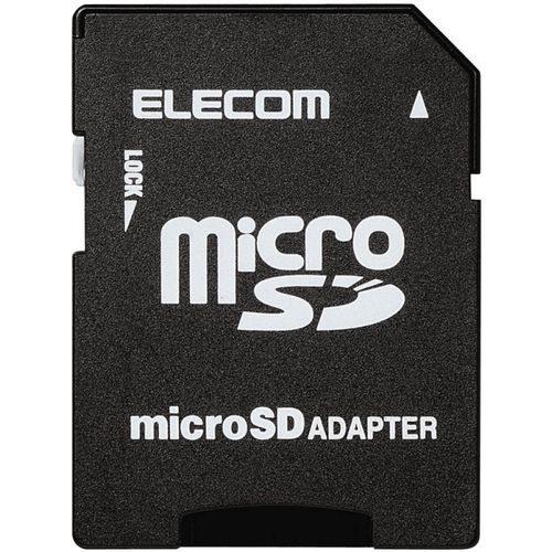 【特長】●microSDをSDに変換するアダプターです。【仕様】●インターフェイス(デバイス側)：microSD●外形寸法W(mm)：約24.0●外形寸法H(mm)：32.0●外形寸法D(mm)：2.1(SDメモリーカードと同サイズ)●本体...