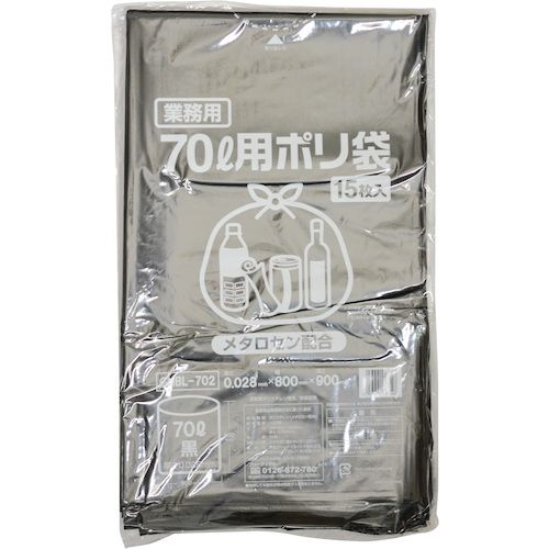 【特長】●メタロセン配合で、薄手でも優れた引っ張り強度の低密度タイプ。【仕様】●容量(L)：70●縦(mm)：900●横(mm)：800●厚さ(mm)：0.028●色：黒【仕様2】●メタロセン配合で、薄手でも優れた引っ張り強度の低密度タイプ...