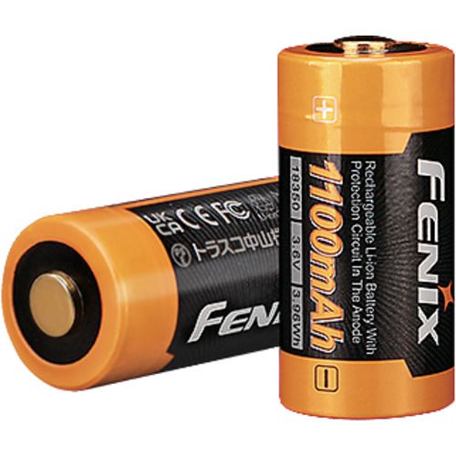 【特長】●FENIXブランド充電式LEDライト専用充電池です。【仕様】●品名：リチウムイオン専用充電電池●適合機種：18350型バッテリー適合品●幅(mm)：18.75●高さ(mm)：39.2●容量(mAh)：1100●電源(V)：3.6●...