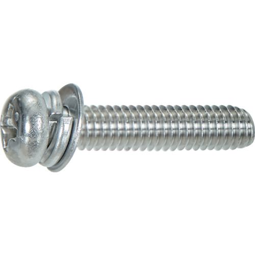 【特長】●小形JISワッシャー・スプリングワッシャー付のナベ小ねじです。●セットする手間が省ける組込タイプです。【仕様】●寸法(mm)d：M3●寸法(mm)L：10●ねじピッチ(mm)：0.5●頭部径(mm)：5.5●頭部厚さ(mm)：2【...