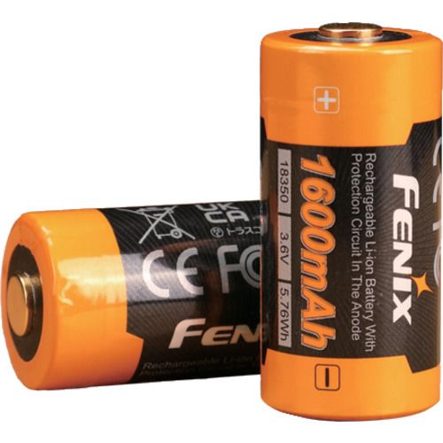 【特長】●FENIXブランド充電式LEDライト専用充電池です。【仕様】●品名：リチウムイオン専用充電電池●適合機種：TK05R等●全長(mm)：39.2●幅(mm)：18.75●容量(mAh)：1600【仕様2】●18350型●電圧（V）：...