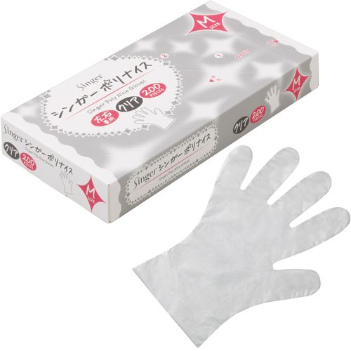 【特長】●・カタエンボス加工を施した、使い切りポリエチレン製グローブです。●・左右兼用タイプ・食品衛生法370号に適合。【用途】●衛生作業、食品加工作業などに。【仕様】●色：クリア●サイズ：M●全長(cm)：27●手のひら周り(cm)：25...