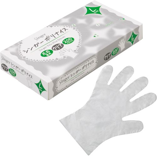 【特長】●・カタエンボス加工を施した、使い切りポリエチレン製グローブです。●・左右兼用タイプ・食品衛生法370号に適合。【用途】●衛生作業、食品加工作業などに。【仕様】●色：クリア●サイズ：L●全長(cm)：27●手のひら周り(cm)：28...