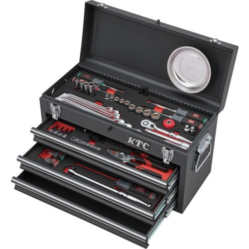 【特長】●BR390：9.5sq.ラチェットハンドル（90枚ギア）採用セットです。●ラチェットコンビネーションレンチ採用セットです。●チェストはSKX0213シリーズを使用しています。【仕様】●ケース色：マットグレー●ケース寸法(mm)間口...