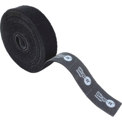 【特長】●自着式で何度でも使用できるコード収納ストラップです。●手で簡単に切り取れるため、必要な場所で必要な長さだけを使用できます。●耐候性なので室内や屋外を問わずどこでも利用できます。【仕様】●色：黒●幅(mm)：19●長さ(m)：3.7...