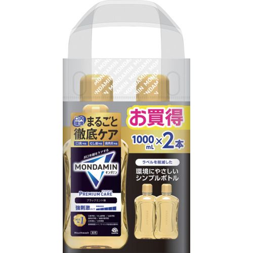 【特長】●口内環境をまるごと徹底ケアします。●口臭予防、むし歯予防、歯肉炎予防が可能です。●ALL in 1で口内ケア【仕様】●容量(ml)：1000●香り：ブラックミント●幅(mm)：155●奥行(mm)：110●高さ(mm)：351【仕...