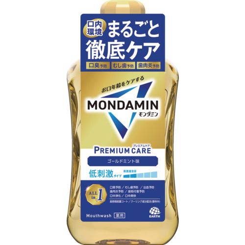 【特長】●口内環境をまるごと徹底ケアします。●口臭予防、むし歯予防、歯肉炎予防が可能です。●ALL in 1でお口の健康を守ります。【仕様】●容量(ml)：1000●香り：ゴールドミント●幅(mm)：105●奥行(mm)：74●高さ(mm)...