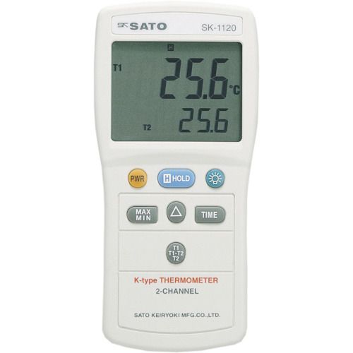 【特長】●センサが2本付けられるデジタル温度計です。【用途】●工場や現場等の温度管理に。【仕様】●幅(mm)：72●奥行(mm)：35●高さ(mm)：151【仕様2】●2CH●本体表示範囲-203.3〜1368℃【特長】●センサが2本付けら...