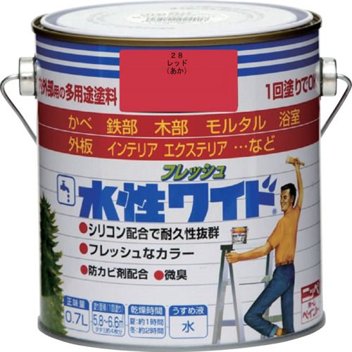 【特長】●塗膜は汚れにくく、付着した汚れも水しぶきで簡単に洗浄できる（ウォッシャビリティに優れる）高性能塗料です。●タレにくい、微臭タイプです。●かび止め材、さび止め材配合しています。【用途】●浴室・台所・洗面所・部屋のかべや天井などに。●...
