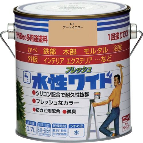 【特長】●塗膜は汚れにくく、付着した汚れも水しぶきで簡単に洗浄できる（ウォッシャビリティに優れる）高性能塗料です。●タレにくい、微臭タイプです。●かび止め材、さび止め材配合しています。【用途】●浴室・台所・洗面所・部屋のかべや天井などに。●...