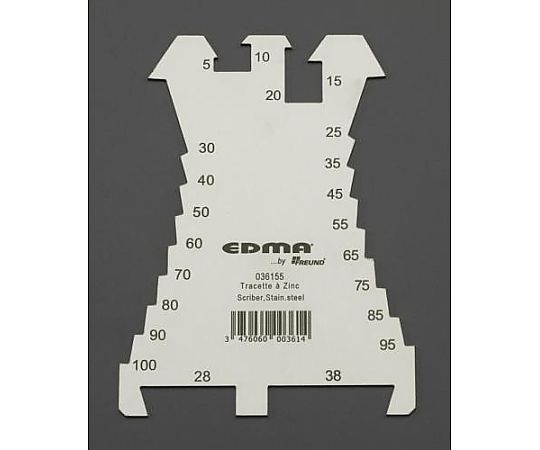 スケール付で正確なけがき作業が行えます。材質：ステンレス5/100mmのスケール付（5mm毎）全長：250mm荷姿サイズ：98×164×5mm　0.08kg[荷姿サイズについて]スケール付で正確なけがき作業が行えます。材質：ステンレス5/1...