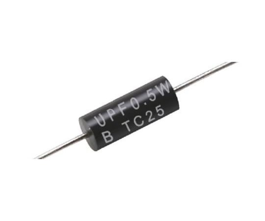 高精度金属皮膜抵抗器UPF50シリーズ、0.5　WUPF50シリーズ金属皮膜抵抗器は±0.02％までの非常に厳格な精度を備えます±5ppm/Cまでの超低TCR　高精度　優れた安定性精密機器及び測定機器における用途入数：1個抵抗：50kΩ定格...