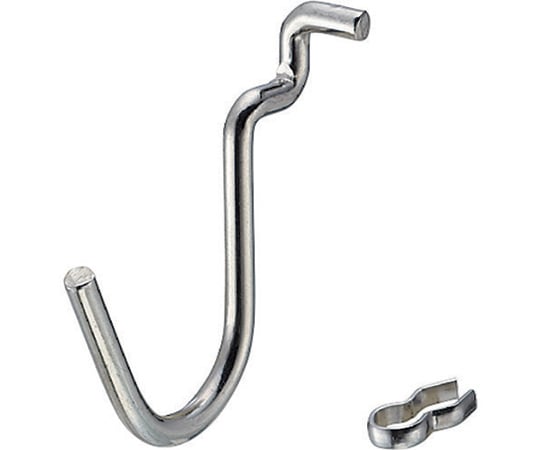 パンチングボード用フックです。用途に合わせて使用できます。工具の収納・分類に。ディスプレイ・装飾・空間演出・壁面収納に。幅(mm)：3.6奥行(mm)：49(44)色：シルバー品名：U型フック長さ(mm)：48パンチングボードパーツ材質／仕...