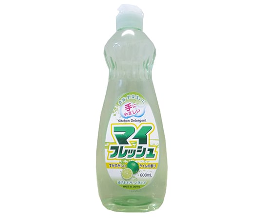 油汚れもサッと落とす手にやわらかい台所用合成洗剤ですすがすがしいライムの香り商品サイズ：幅／95mm、奥行／60mm、高さ／255mm、重量：600g荷姿サイズ：95×60×255mm　0.60kg[荷姿サイズについて]油汚れもサッと落とす...