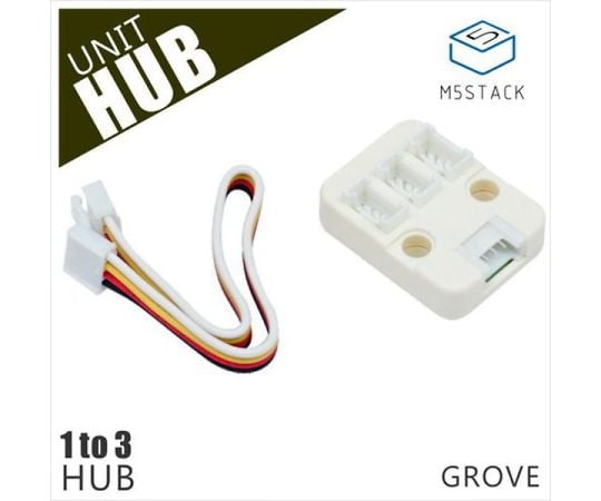 Groveポートを3つ備えたM5Stack用の拡張ユニットです。任意のユニットを3つまで追加することができます。M5GO　IoTスターターキットに含まれているユニットの一つです。レゴ用の取り付け穴を2つ搭載しています。【セット内容】拡張ハブ...