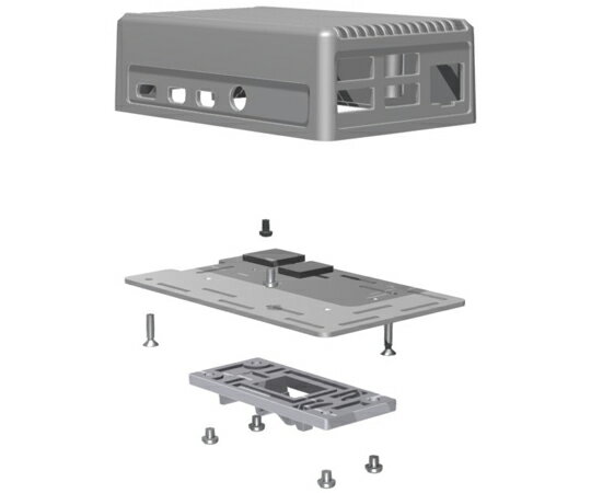 RaspberryPi4B専用のDINレール取付型ヒートシンクケースです。（35mmDINレール用）上面カバーはヒートシンク形状で効率良く熱を外に逃がす形状で、アルミダイキャスト製で強度にも優れています。DINレール取付ブラケットは、はめ込...