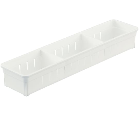 キッチン周りの引き出しをキレイに。キッチン周りにある引き出しで、調理小物やお弁当小物を整理するのに便利な引き出し用トレーです。どちらも、便利な仕切付。カラー：ホワイトサイズ：34.8×8×5Hcm材質ポリプロピレン荷姿サイズ：80×350×...