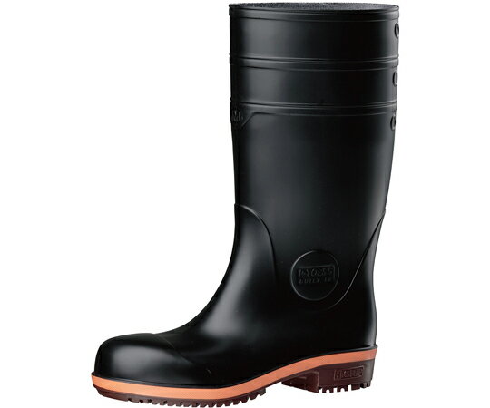 水や油で滑りやすい環境で履かれることの多い作業用長靴に最新の耐滑性を搭載した「ハイグリップ長靴」台車の車輪が衝突しても小指部に乗り上げない特許取得の小指保護先芯。軽量な樹脂タイプ。全方向の滑りに強いハイグリップスーパー靴底。靴底パターンを斜...