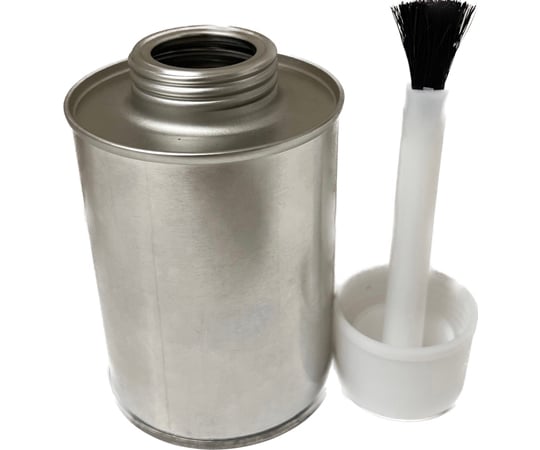接着剤、補修用塗料の小分け用。刷毛付きのネジ口丸缶接着剤や補修用塗料の保管・使用に用いられます。材質：スチール色：無地キャップ材質：樹脂荷姿サイズ：70×70×115mm　0.06kg[荷姿サイズについて]接着剤、補修用塗料の小分け用。刷毛...