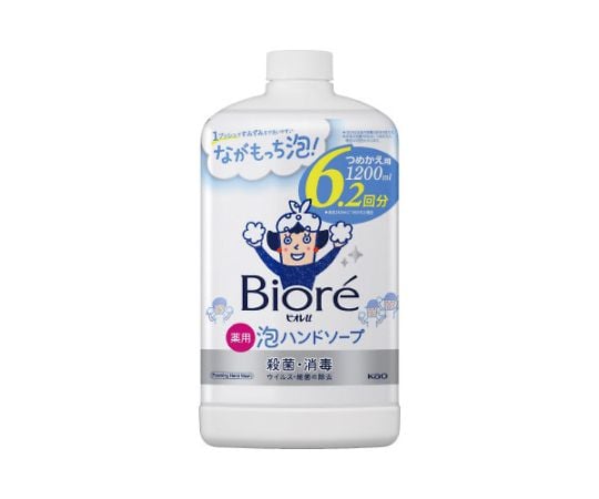 1プッシュですみずみまで洗いやすい「ながもっち泡」。汚れ、ウイルス・細菌を除去。【医薬部外品】容量：1200mL成分：イソプロピルメチルフェノール、水、ポリオキシエチレンラウリルエーテル硫酸アンモニウム液、PG、エタノール種別：詰替用仕様：...